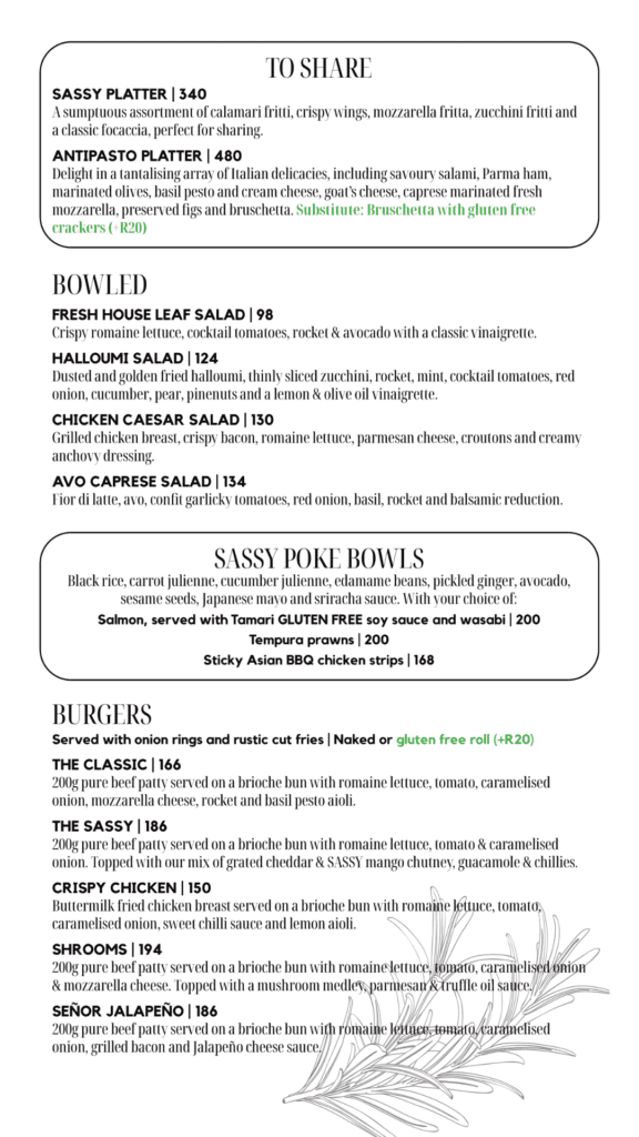 The Sassy Italian Menu – Droppedinto.com