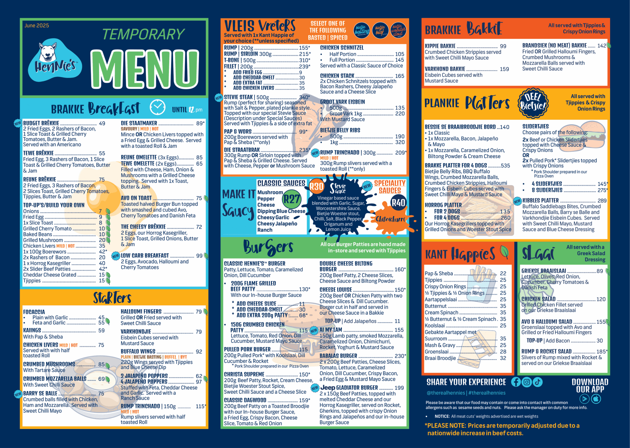 Hennie’s Menu – Droppedinto.com
