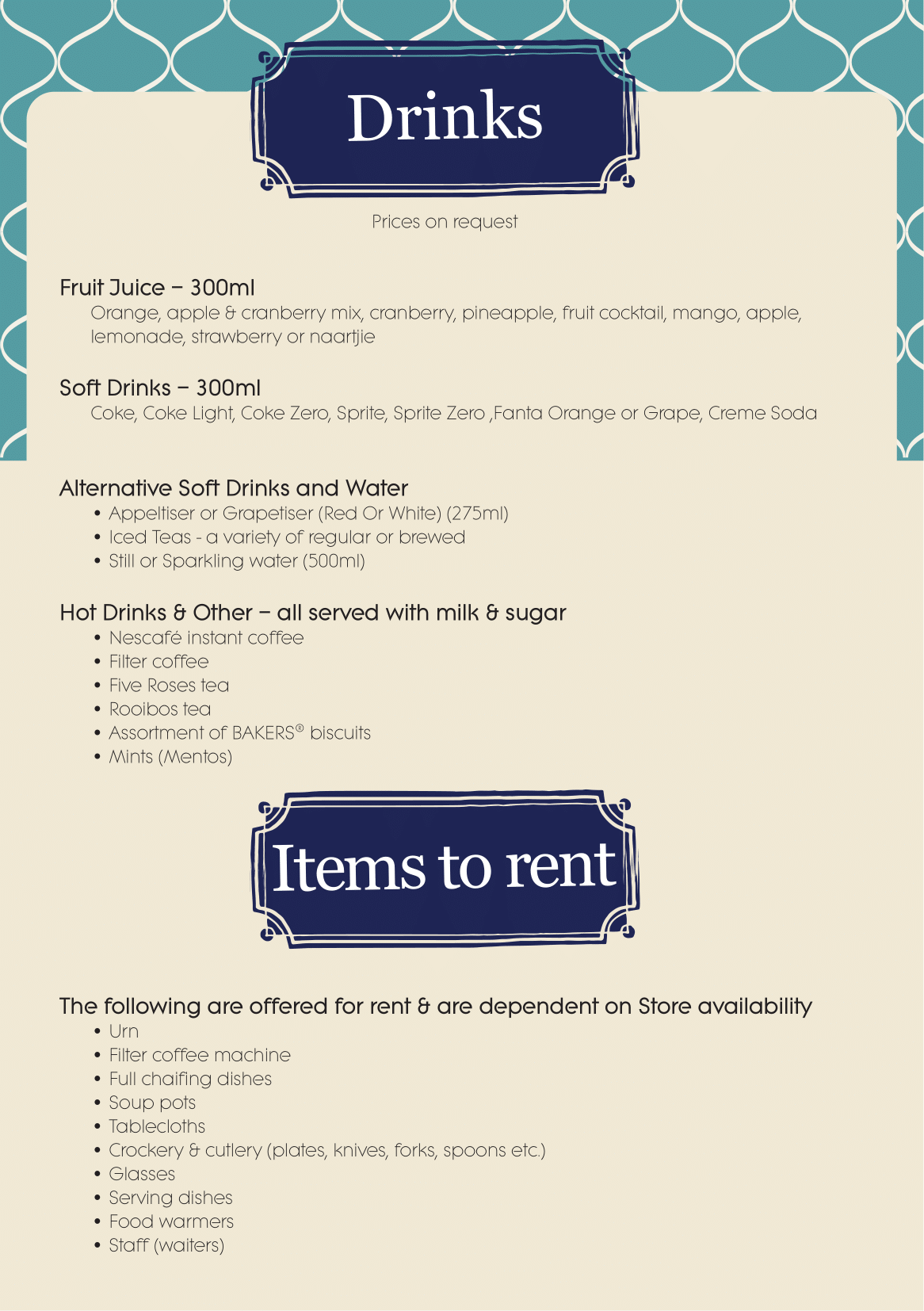 Café 41 Catering Menu – Dropped Into